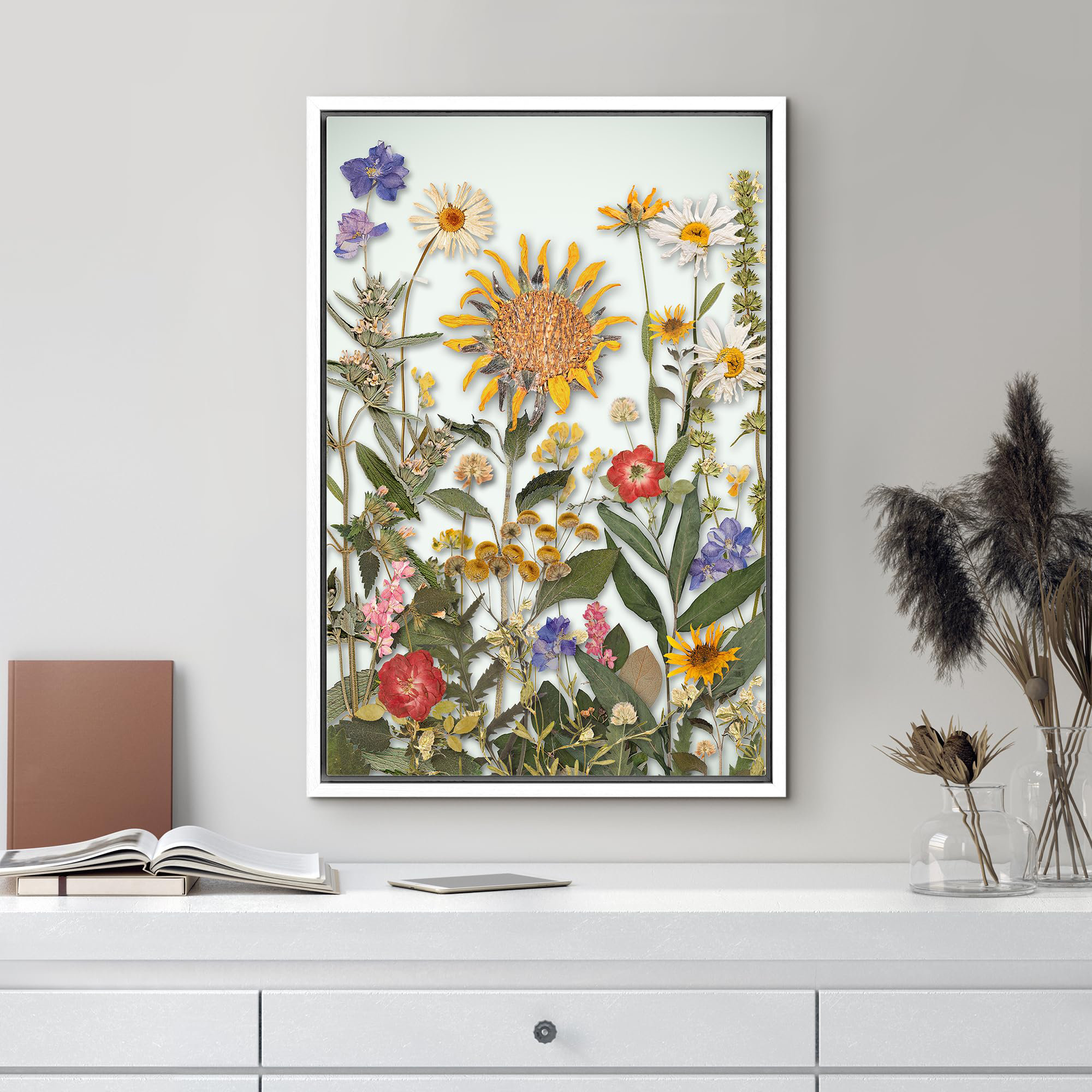 IDEA4WALL Vibrant Wildflower " Botanical Floral Arrangement With Vibrant Wild Flowers " on | Wayfair